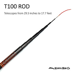 Keiryu Rod Co. T100 Rod. Telescopic 17.7 ft. Keiryu Fly Fishing Rod. Perfect for Euro Nymphing, Dry Flies, and Weighted Rigs. High Performance IM Carbon Rod and Starter Kit.