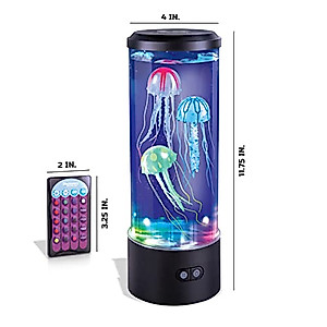 Discovery #Mindblown Jellyfish Aquarium Color-Morphing Lamp with 15 Light Options and Remote Control, Educational Biology Themed Bedroom Light for Kids & Adults Ages 8 and Up
