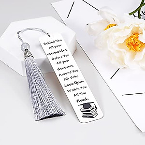 Inspirational Bookmark Class of 2023 Graduation Gifts for Her Him College High School Senior Graduation Birthday Gifts Bookmarks with Tassel for Book Lover Reader Boy Girl from Mom Teacher to Student