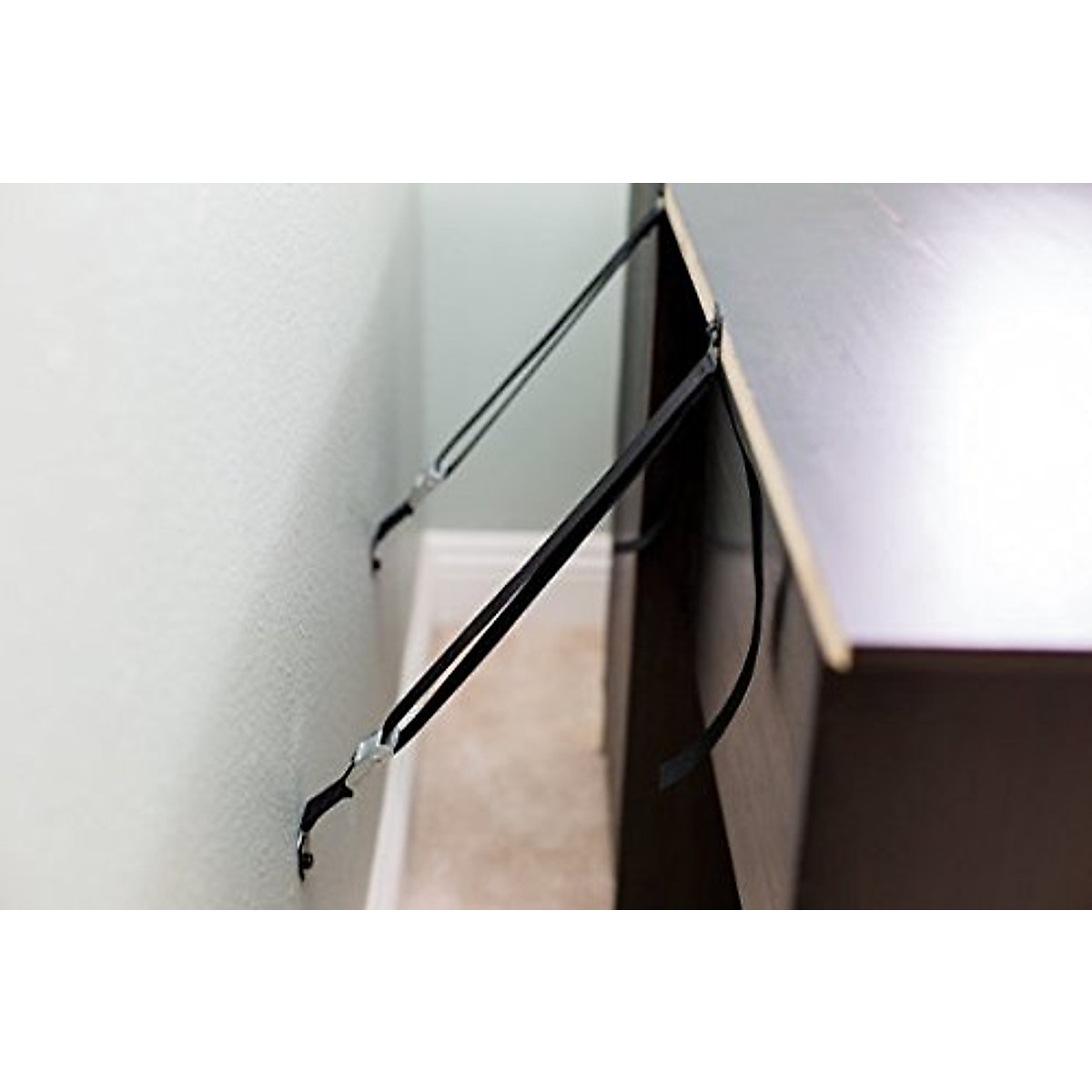 Baby Safety Metal TV Straps Furniture Anti-Tip Straps Heavy Duty Strap All Flat Screen TV/Furniture 2 Pack