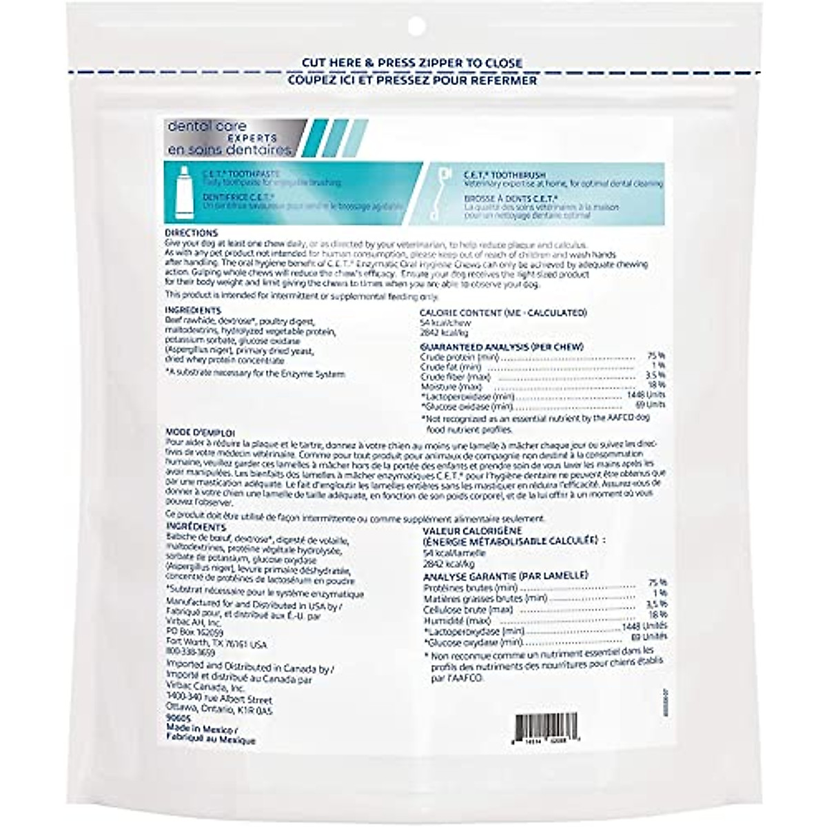 Virbac C.E.T. Enzymatic Oral Hygiene Chews, Medium Dog, 30 Count