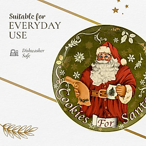 Spode Christmas Tree Plate and Bottle Set (2-Piece) - 8.5" Porcelain Cookies for Santa Plate & 10 Oz Holiday-Themed Jug, Dishwasher Safe Festive Collectible Seasonal Gift Set