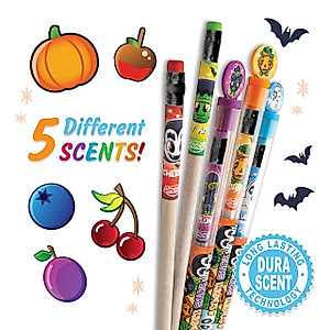Halloween Smencils - HB #2 Scented Pencils, 5 Count, Gifts for Kids, School Supplies, Classroom Rewards