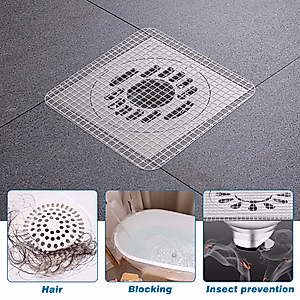 50Pcs Disposable Shower Drain Hair Catcher for Bathroom Accessories Apartment Essentials Mesh Stickers for Kitchen Sink Bathtub (Yellow)