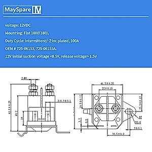 MaySpare Starter Solenoid for Husqvarna 192507 Lawn Tractor Starter Solenoid 725-06153A 725-06153 Compatible with MTD Troy Bilt Yard Man 12VDC