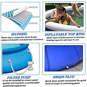 Inflatable Swimming Pools for Kids and Adults Above Ground, Blow Up Family Top Ring Pool Portable Easy Set Pools Games for Outdoor Backyard Garden