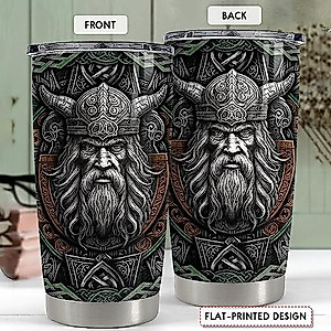 Viking Cup Tumbler 20oz Viking Gifts for Men Vikings Stainless Steel Insulated Tumblers Coffee Travel Mug Gift for Birthday Christmas