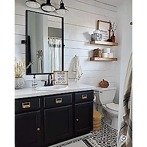 ANDY STAR Black Pivot Mirror, Rectangle Pivoting Mirror 24x36” Tilt Mirror Rectangular Pivot Mirror 1” Deep Set Design, Modern Farmhouse Tilting Mirror for Wall Hangs Vertical(Overall 27.75" x 36")