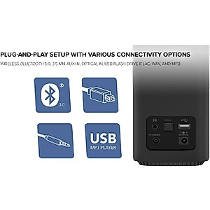 Creative Labs 51MF1690AA002 T100 2.0 Bluetooth Speaker System - 40 W RMS - 50 Hz to 20 kHz - USB - Compact Hi-Fi Wireless Desktop PC Speakers (Renewed)