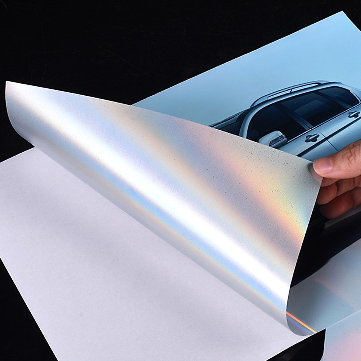 Printable Holographic Sticker Paper 20 Pcs Printing Paper Sheets Ink Stickers Self Adhesive A4 for Laser Inkjet Printer Paper