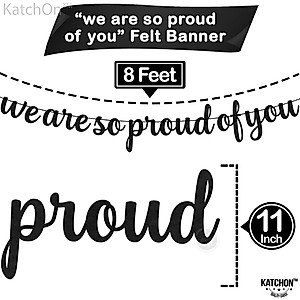 KatchOn, Felt We are So Proud of You Banner - 8 Feet, No DIY | Congratulations Banner 2024, Blue Graduation Decorations Class of 2024 | We are So Proud of You Sign for Air Force Decorations for Party