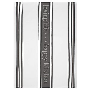MU Kitchen 100% Cotton Loving Life Jacquard Woven Dishtowel, Slate