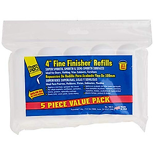 FoamPRO 163-P, 165-5 | 4” Fine Finish Foam Roller Refills (5 Pack) | Foam Paint Roller Covers | Home Painting Supplies & Paint Tools