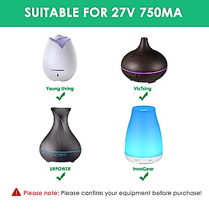 Mrgru 24V Power Cord for Diffuser Compatible with VicTsing/Young Living/DoTerra Petal/URPOWER/InnoGear 120ml 150ml 200ml 500ml Essential Oil Diffuser Humidifier Replacement Power Supply Adapter