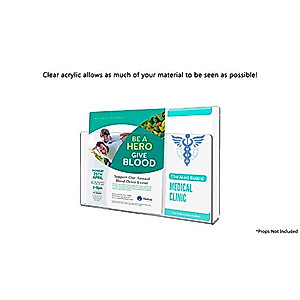 Marketing Holders 12" W Wall Chart or Tablet Holder Magazine Hospitals Clinics Open Pocket Open Sides Hanging Folder Horizontal Organizer Patient Charts Medical