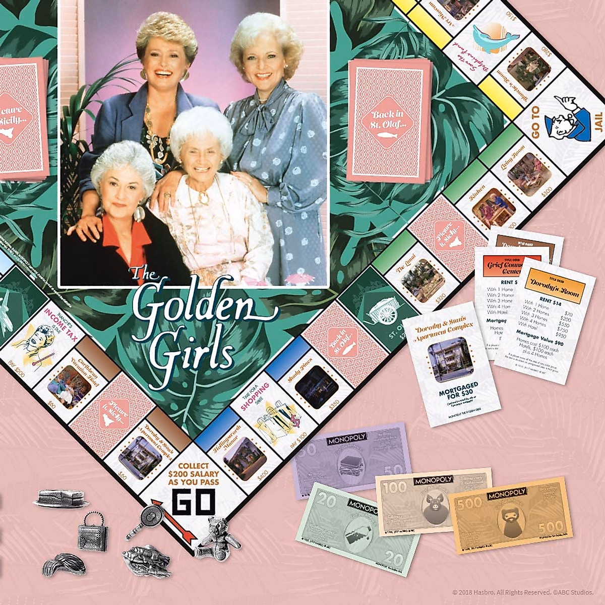 Monopoly: The Golden Girls Board Game | Buy, Sell, Trade Fan-Favorite Locations | Classic Monopoly Game Featuring Golden Girls TV Show Theme | Officially-Licensed Golden Girls Merchandise