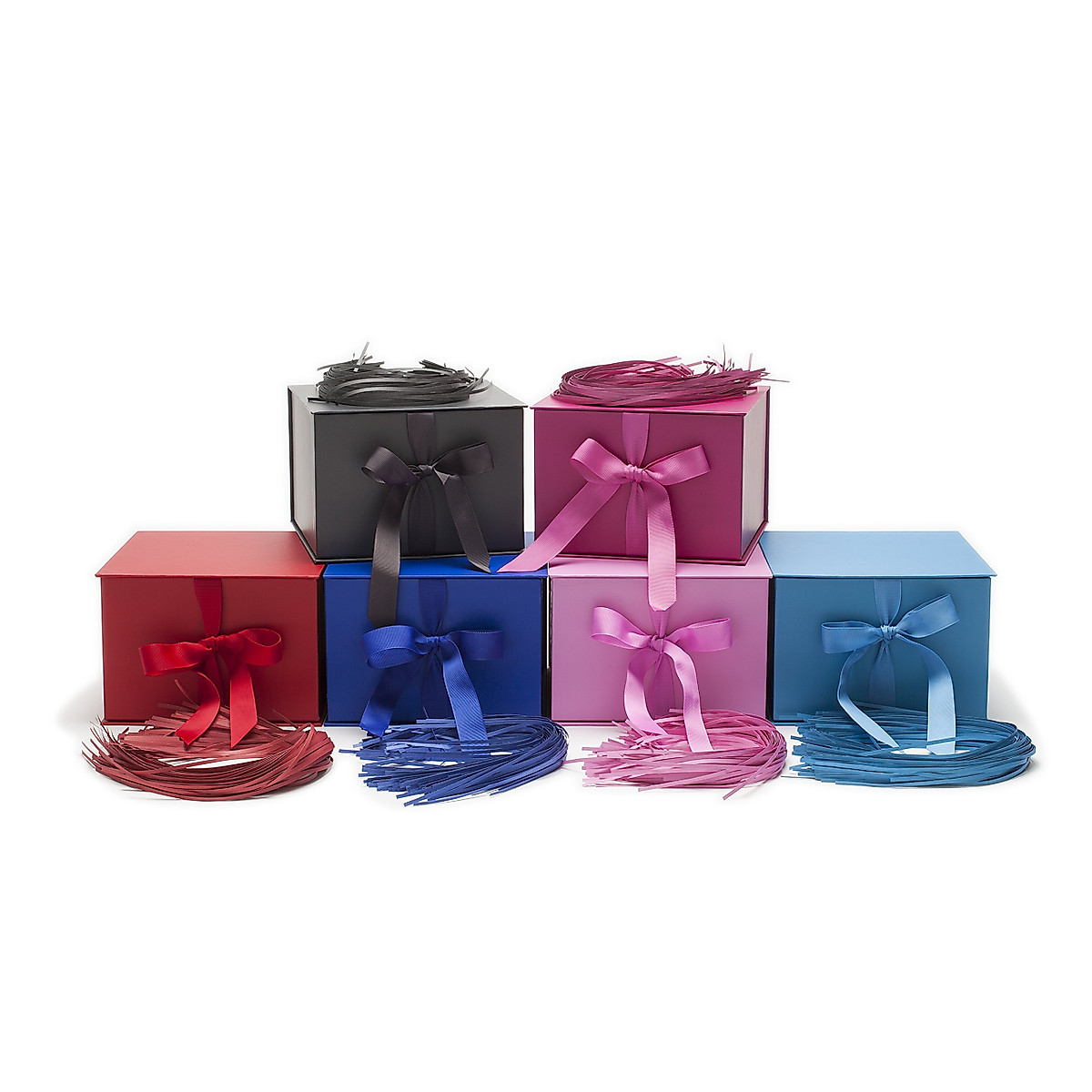 Hallmark 7" Gift Box with Lid and Paper Fill (Dark Blue) for Christmas, Hanukkah, Father's Day, Birthdays, Baby Showers and Graduations