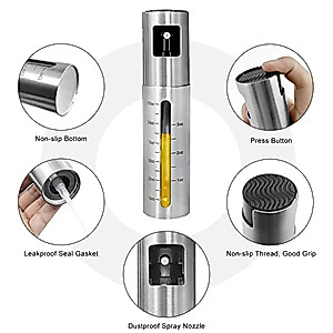 ZOBOOFIL Oil Sprayer for Cooking, 120ml Olive Oil Spritzer Sprayer Bottle, Premium Oil Sprayer Mister, Kitchen Gadgets Accessories Widely Used for Salads, Barbecues, Kitchen Baking, Grilling