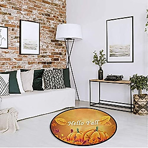 Custom Doormat Indoor Area Rug Carpet Personalized Design with Text Photo Logo Image Housewarming Gift Non-Slip Washable Floor Bath Mat Suit for Home Garden Office Entry Decorative (Circular - 31.5")