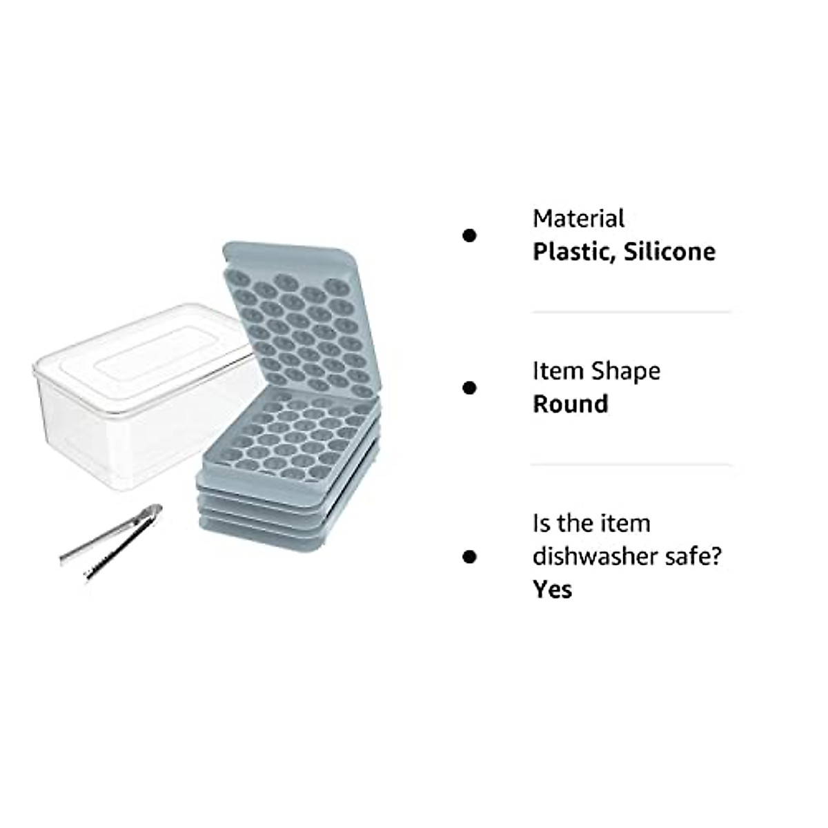 DZHJKIO Round Ice Cube Trays for Freezer with Cover & Bin, 3 Packs 1In Small Circle Ice Ball Maker Mold, BPA Free Ice Tray for Cocktail & Whiskey (3 Sphere Trays & 1 Container & Ice Tongs) (Blue)…