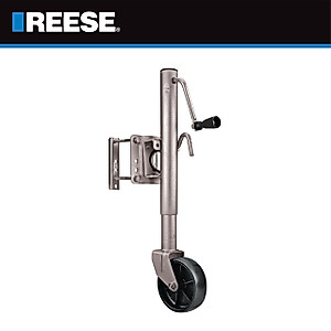 REESE Towpower 74410 Trailer Jack, Heavy-Duty Swivel Mount, 6-Inch Wheel, Chrome