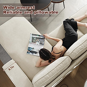 COOSLEEP 99” L-Shape Convertible Sectional Couches Sofas with 190L Storage Chaise,Chenilee Upholstered Sofas with Removable Cushion and Detachable Cover,USB and Type-c Charging for Living Room