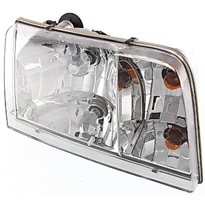 Evan Fischer Driver and Passenger Side Headlight Set of 2 Compatible with 1998-2011 Ford Crown Victoria -