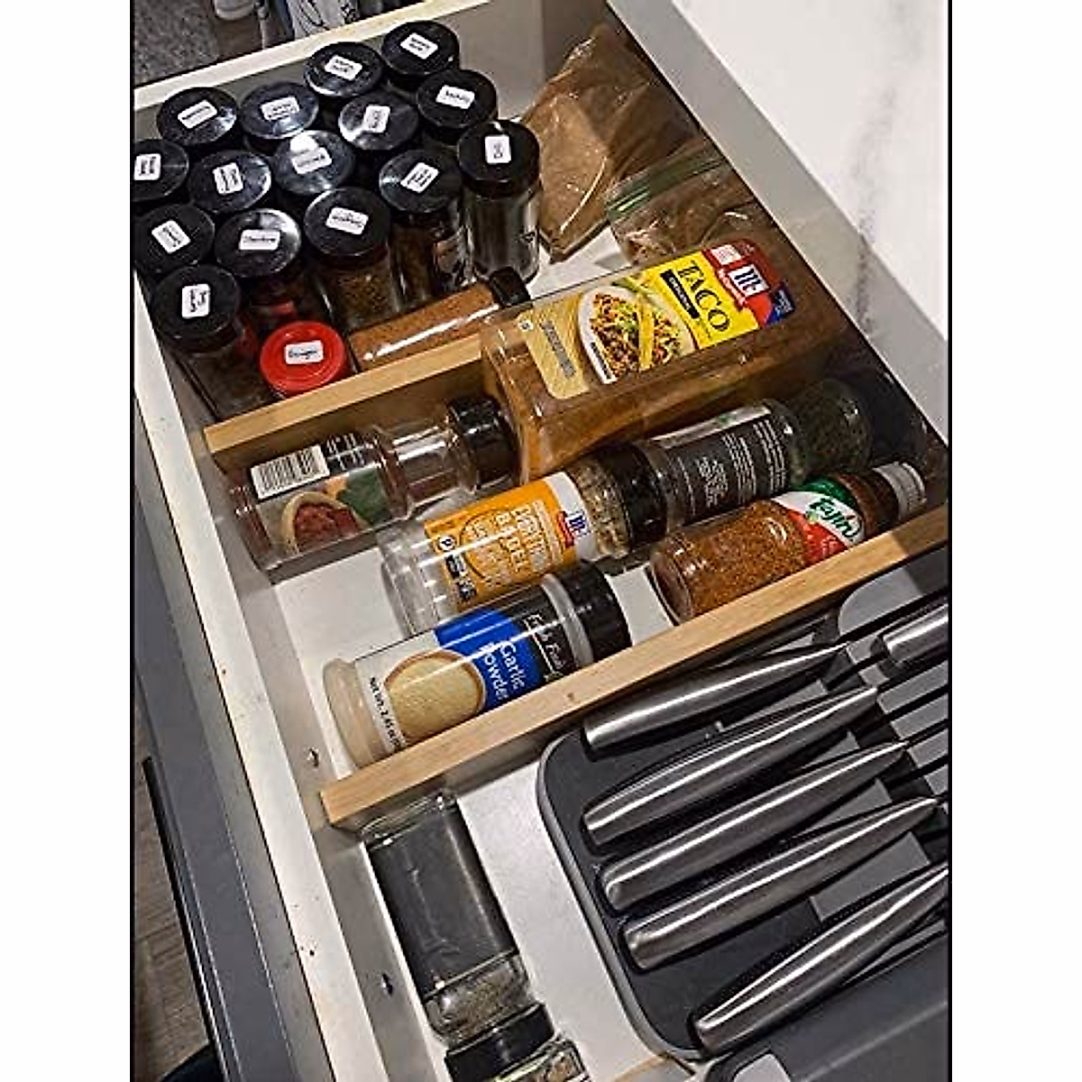 Drawer Dividers Pack of 2, Adjustable Bamboo Clothing Drawer Organizers Spring-loaded, Durable Organization Separators for Dresser, Bedroom, Bathroom, Office, 13.25-17 in