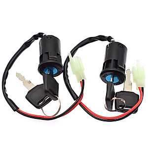 Riyitauto 2 PCS 2 Wire Ignition Key Switch for Electric Scooter Golf Scooter Bikes ATV Moped GoKart U KS51 Motorcycle 2 Position Type on Off