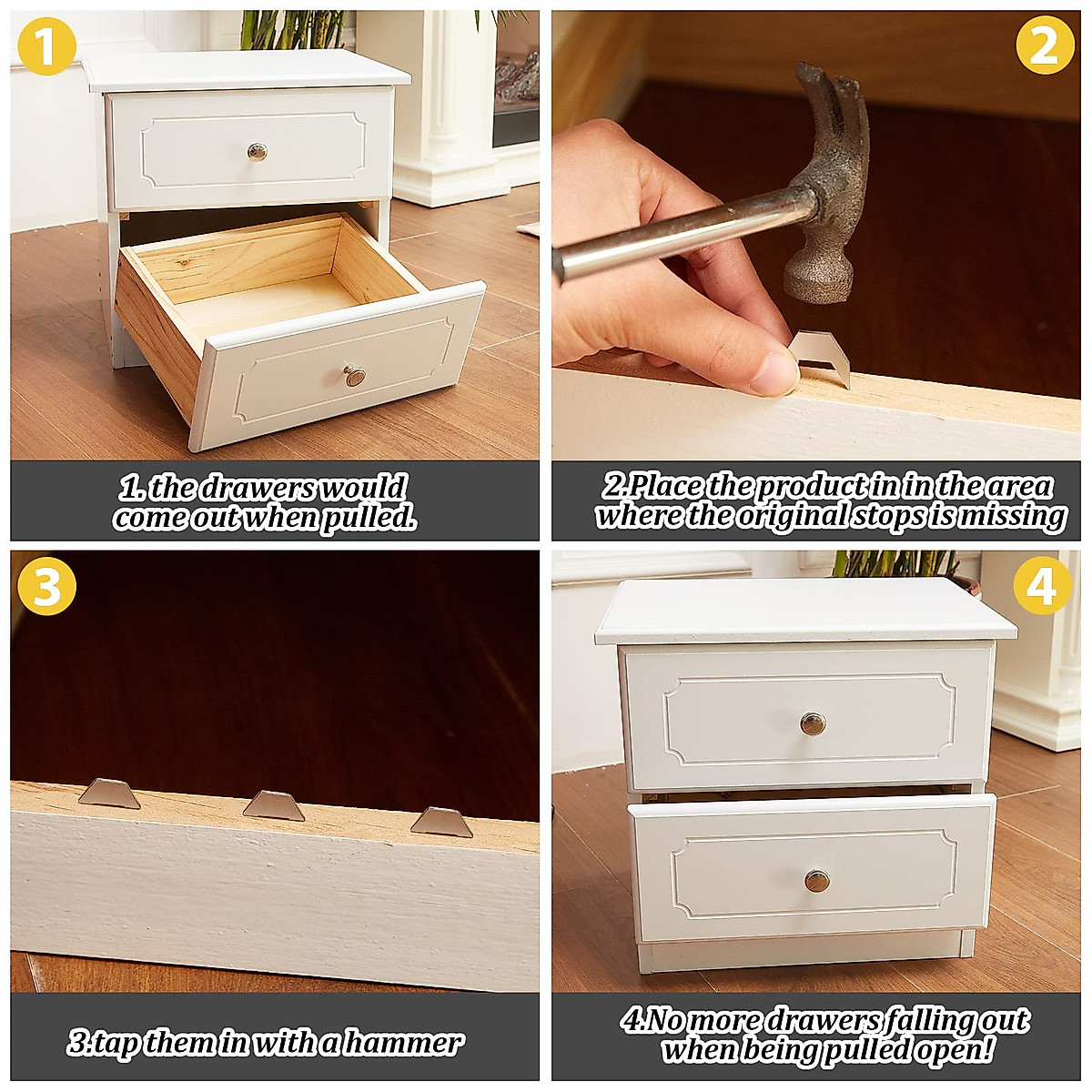 Drawer Stops, Drawer Stoppers for Dresser Metal Drawer Stops Antique Style Drawer Track Guide and Glides Stopper Furniture Parts Accessories for Drawers (24)