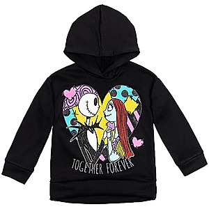Disney Nightmare Before Christmas Sally Jack Skellington Big Girls Fleece Hoodie and Leggings Set Black 14-16