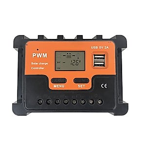 SOGTICPS 20amp PWM Solar Charge Controller 12V 24V Auto LCD Display Battery Intelligent Regulator for Lead-Acid,Lithium