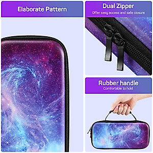 MoKo Carrying Case for Nintendo Switch OLED Model/Nintendo Switch, Hard Shell Portable Travel Carry Case w/10 Game Card Slots Compatible with Nintendo Switch Console & Accessories, Gorgeous Starry Sky