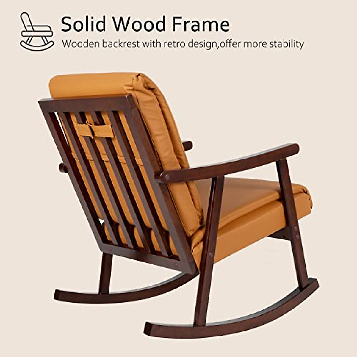 Okeysen Nursery Rocking Chair with Ottoman,Upholstered Rocker Chair Glider Chair for Nursery,Nursing Chair with Footrest,Mid Century Modern Accent Armchair for Nursery Bedroom Living Room