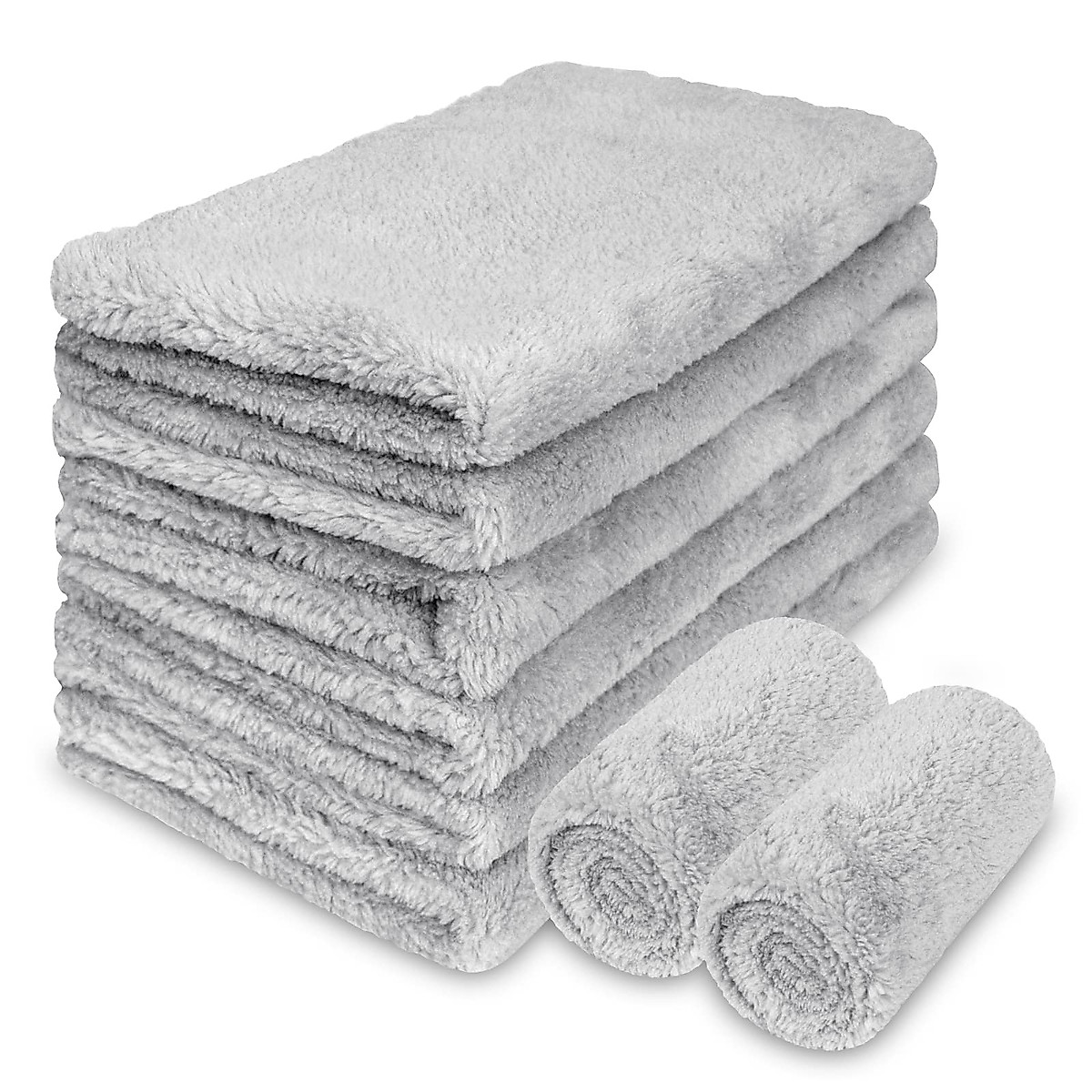 EASTARTIST Burp Cloths for Baby -20" by 10" Ultra Absorbent Burp Cloth, Hand Washcloths,Newborn Towel - Milk Spit Up Rags Burp Cloths for Unisex,Boy, Girl-Burp Cloths Set(Grey,8 Pack)