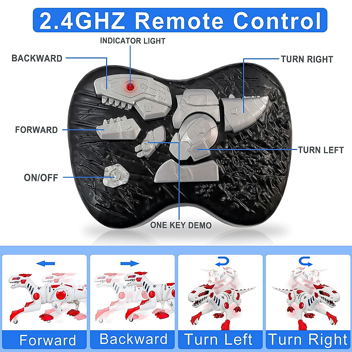 ENERBRIDGE Remote Control Dinosaur Toys, Dinosaur Toys for Kids Gifts
