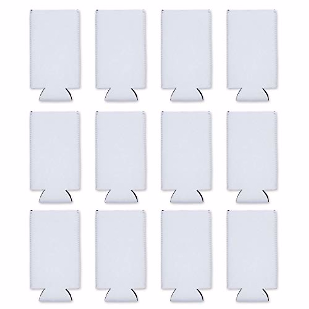 SNERTZ 15 Pack Slim Can Cooler White Blank DIY Sublimation Durable Neoprene Insulated Skinny Beer, Seltzer Can Holder Cooler Coolies Fits 12oz Cans