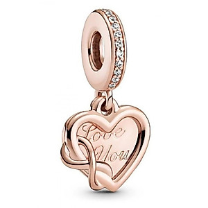 Pandora Love You Infinity Heart Dangle Charm Bracelet Charm Moments Bracelets - Stunning Women's Jewelry - Gift for Women - Made Rose