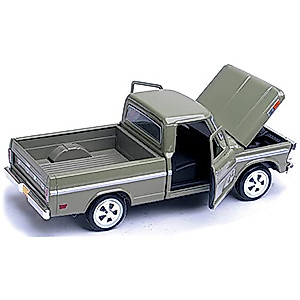 1969 Ford F-100 Pickup, Green - Motormax Premium American 79315 - 1/24 Scale Diecast Model Car by Motor Max