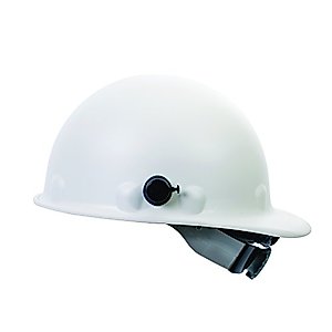 Fibre-Metal by Honeywell P2AQSW01A000 Super Eight Swing Strap Fiber Glass Cap Style Hard Hat with Quick-Lok, White, Medium