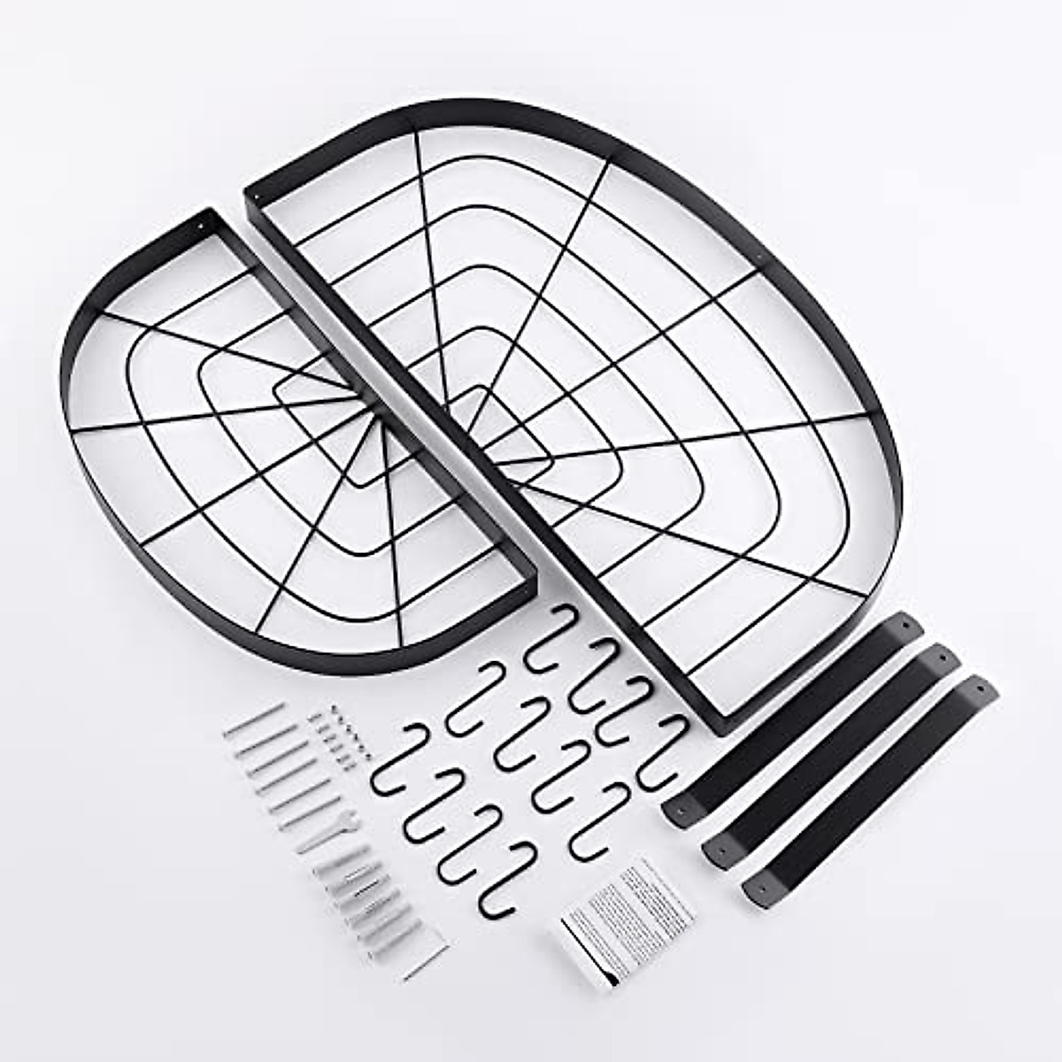 KES 27.5-Inch Pot Rack Wall Mounted, 2-Tier Hanging Pot Rack for Pots and Pans Storage, Classic Semi-Circle Design, Black, KUR502S70B-BK