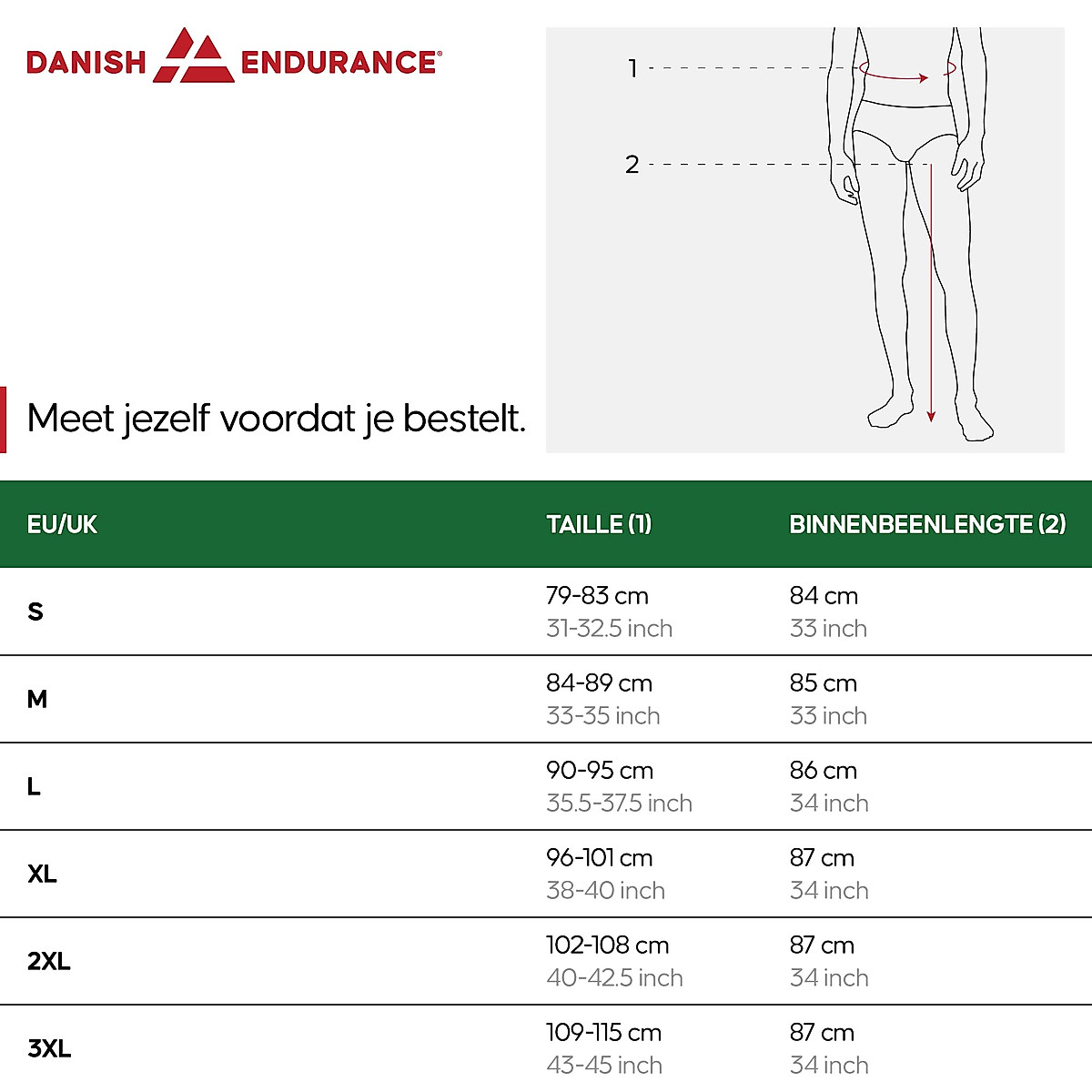 DANISH ENDURANCE Merino Wool Base Layer Pants for Men, Thermal Long Johns, Dark Grey, M