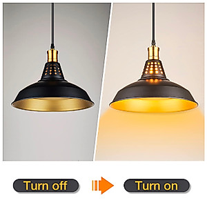 Pendant Lights, Industrial Pendant Light, Kitchen Pendant Light, Farmhouse Pendant Light, Pendant Lights Kitchen Island, Black Pendant Light, Black and Gold Pendant Light, Pendant Lighting, 1 Pack