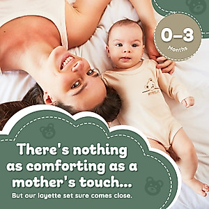 MYWELOVE Organic Cotton Premium Newborn Baby Layette Gift Set | 0-3 Months, Ink-Free, Baby Boy Clothes and Baby Girl Clothes | Newborn Baby Essentials (0-3 Months Deluxe Set)