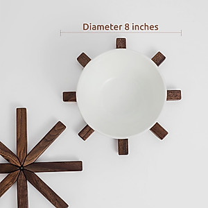 Wooden Trivets for Hot Dishes Tree Shape Trivet Set Coaster for Teapot Hot Pots (Black Walnut)