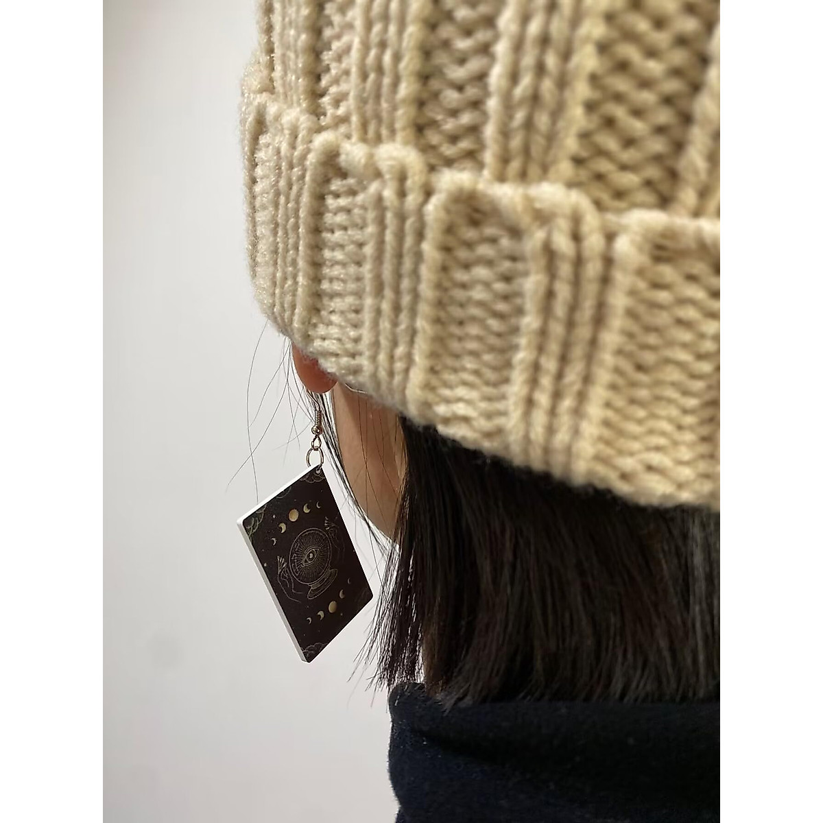 VEINTI+1 22 Pairs Tarot Card Earrings arot Divination Earrings Wheel of Fortune Grand Arcana Earrings Waite Tarot Earrings Jewelry with Double Side Tarot Patten Pendant Earring for Women Playing Astrology Charms Decor Nature'S Secret Library Regalo De Joy