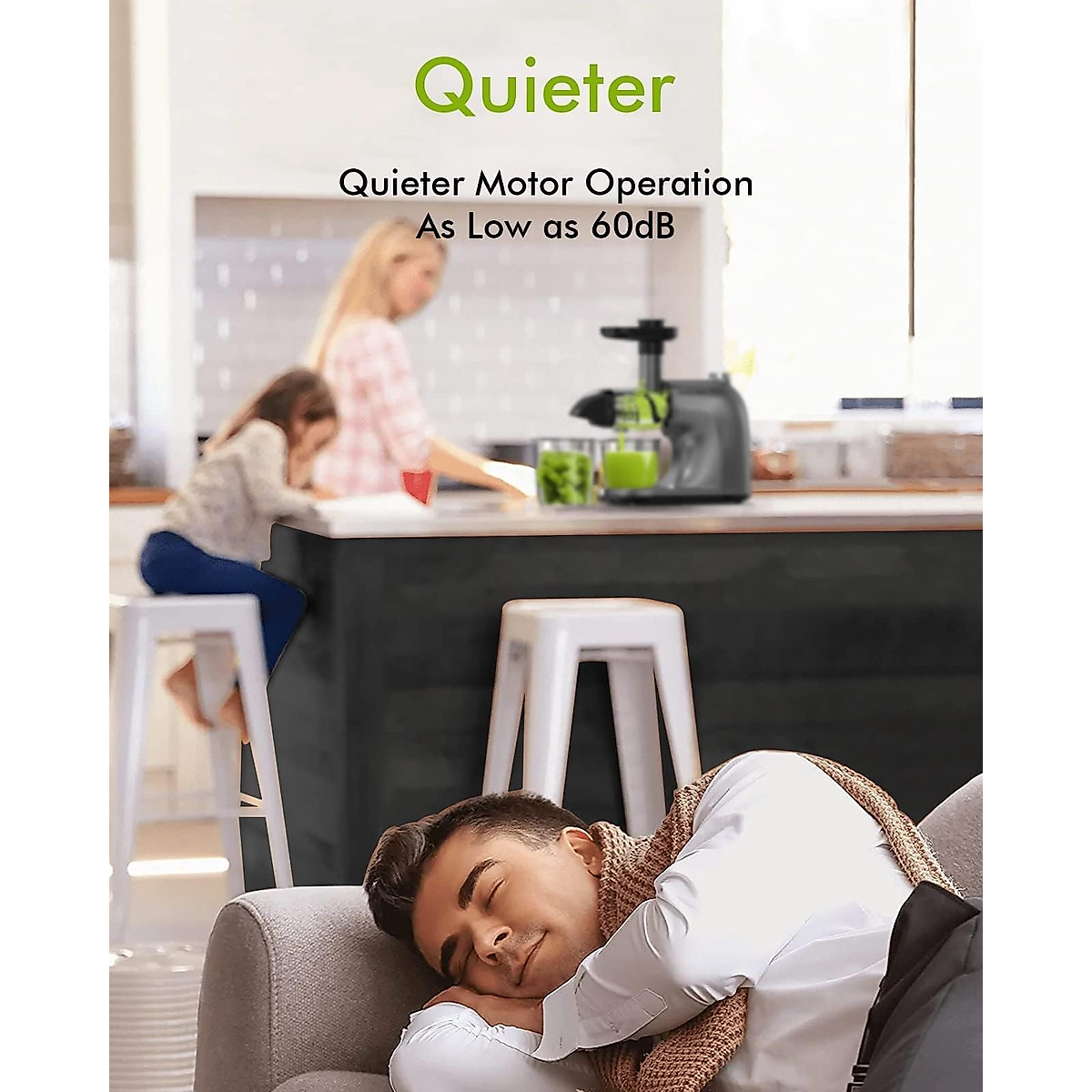 Efficient Masticating Juicer, Easy-to-Clean Cold Press Machine with Reverse Function, High Yield, BPA-free, Enjoy Fast Juice Experience for Nutrient-Rich Fruits & Veggies, Green