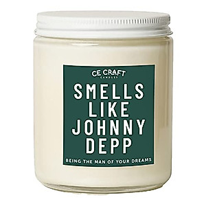 CE Craft - Smells Like Johnny Depp Candle - Bourbon Vanilla Soy Wax Candle, Gift for Her, Girlfriend Gift, Johnny Depp Gift, Celebrity Prayer Candle, Celeb Gift