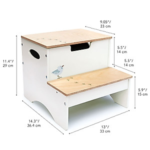 Tender Leaf Toys - Forest Steps - Lightweight and Portable Step Stool for Kids with Storage Space and Handles - Easy to Move, Great for Home, Kitchen, Nursery Room, and Countertop - Age 3+