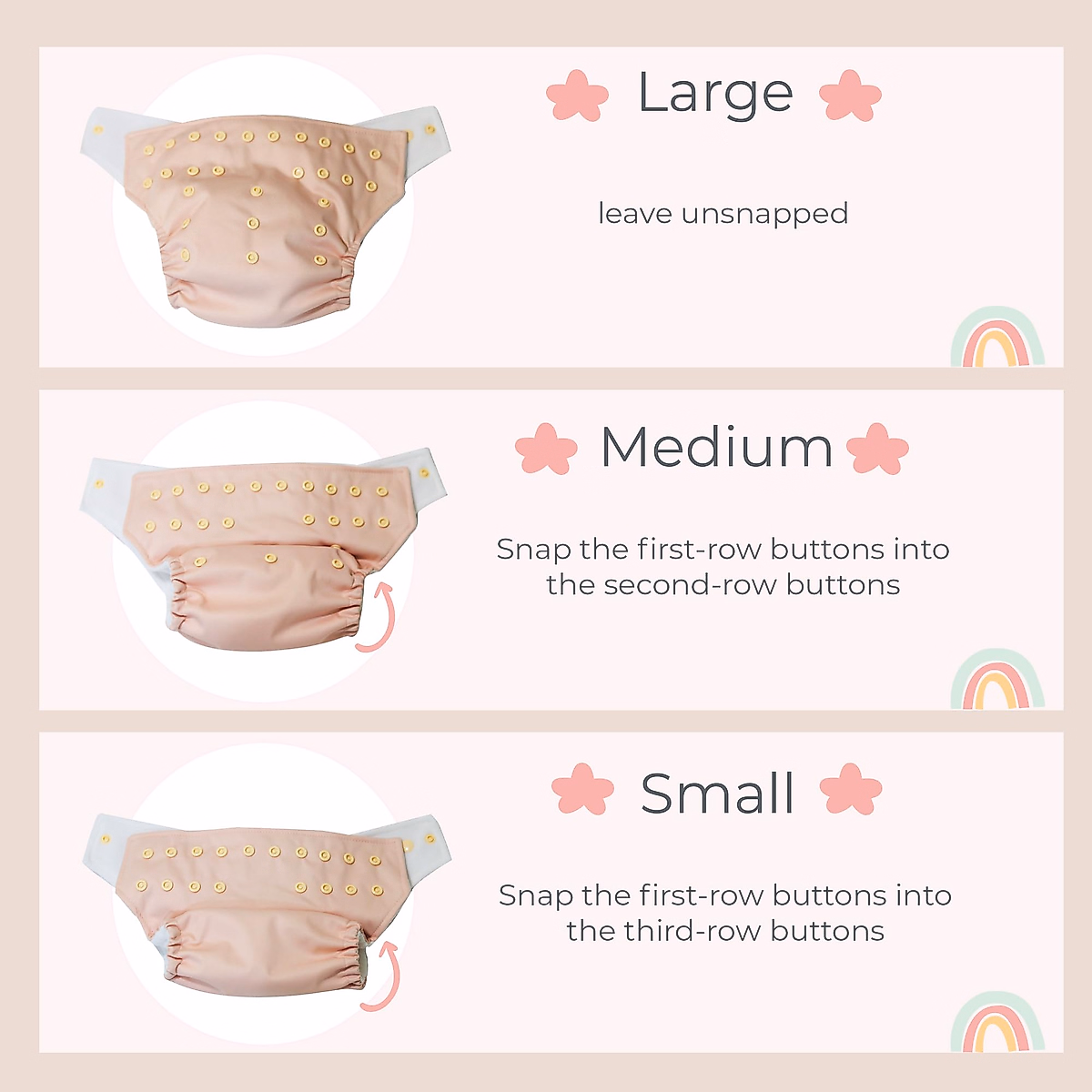 KaWaii Baby Pack of 12 Heavy Duty HD2 Cloth Diapers with 24 Premium 5-Layer Diaper Inserts, Leakproof, Reusable, Daycare Nappies, fits Babies 8-36 lbs